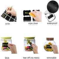 China Custom Shape Glass Bottle Spice Jar Reusable Chalkboard Labels Stickers Adhesive Blackboard Label for sale
