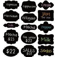 China Custom Shape Glass Bottle Spice Jar Reusable Chalkboard Labels Stickers Adhesive Blackboard Label for sale