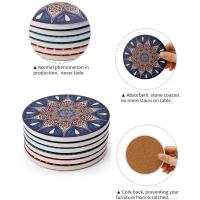 China wholesale diy Customized Round Diatomite Coasters With Cork Back Diatomaceous Earch Cup Coaster for sale