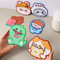 China Support custom wholesale PVC silicone rubber non slip heat insulation animal shape tea cup coaster for sale
