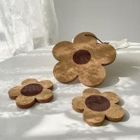 China Bonvan creative custom wood flower cork coasters wooden coaster unfinished custom for sale