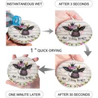 China Top Seller Heat Resistant Fast Water Absorbent Coasters Diatomaceous Earth Cup Coasters for sale