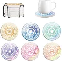 China Absorbent Diatomite Tea Coasters with Cork Base Non Slip Anti Bacterial Soap Holder Glasses Cup Holder Coffee Mug Place Mats for sale