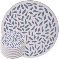 China Absorbent Diatomite Tea Coasters with Cork Base Non Slip Anti Bacterial Soap Holder Glasses Cup Holder Coffee Mug Place Mats for sale