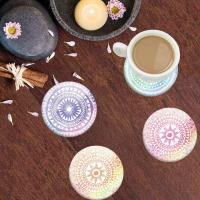 China UV printing absorb water diatomite drink coaster quick drying diatomaceous earth cup mat stone coaster for sale