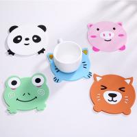 China Creative Cute Cartoon Animal Shape Household Table Mat Durable Non Slip Silicone Soft PVC Cup Coaster for sale