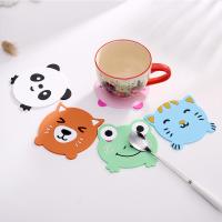 China Creative Cute Cartoon Animal Shape Household Table Mat Durable Non Slip Silicone Soft PVC Cup Coaster for sale