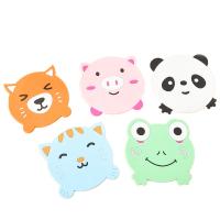 China Creative Cute Cartoon Animal Shape Household Table Mat Durable Non Slip Silicone Soft PVC Cup Coaster for sale