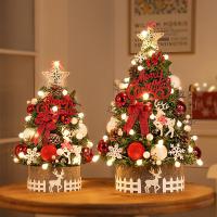 China Desktop DIY Decoration PVC Mini Artificial Green Christmas Tree Gift Set for sale