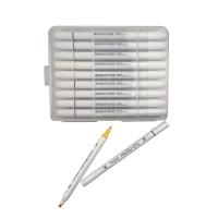 China Custom Twin Marker 5mm Oblique Head 1mm Round Head Quick Drying Alcohol Permanent Dual Tip Marker Pen Set for sale