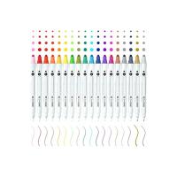 China Fine & Dot Pens Custom Water-Based Ink Dual Tip Round Dot Markers for Journaling Scrapbooking Paper Card Coloring Book for sale