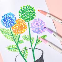 China Non-Toxic Wholesale Custom Dual Tip Dot Marker Pens Round Dot Tip Fiber Thin Bullet Tip Marker for Drawing Writing Coloring for sale