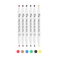 China Colorful Non Toxic Washable Art Painting Drawing Writing Custom Dual Tip Dot Pens Fine Tip Marker Pen Set for sale
