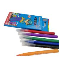 China Logo Custom Soft Tip Watercolor Brush Marker Pen of 6 Colors Kids Felt Tip Art Drawing Graffiti Marker for sale
