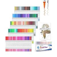 China Bonvan Dual Tips Brush Pens Art Markers with Brush and Fine Point Pens Fineliner for Coloring Calligraphy Journaling Drawing for sale