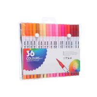 China Watercolor Marker Pen Set Custom Dual Head Water Based Drawing Soft Brush Fineline Tip Colored Pen for sale