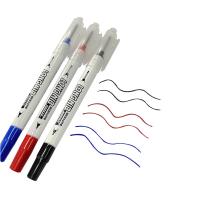 China Custom Industrial Dual Tip Deep Hole Marker Woodworking Tools Deep Drill Hole Metal Long Nib Permanent Marker Pen for sale