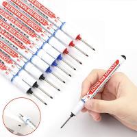 China Red Black Blue Green Ink Long Head Permanent Markers Woodworking Decoration Deep Hole Marker Pen for sale