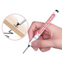 China Red Black Blue Green Ink Long Head Permanent Markers Woodworking Decoration Deep Hole Marker Pen for sale