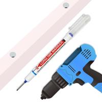 China Red Black Blue Green Ink Long Head Permanent Markers Woodworking Decoration Deep Hole Marker Pen for sale