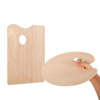 China Drawing Palette Custom Wooden Oil Watercolour Painting Palette with Thumb Hole for sale