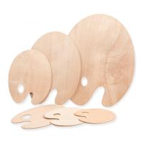 China Drawing Palette Custom Wooden Oil Watercolour Painting Palette with Thumb Hole for sale