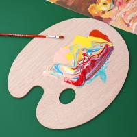 China Vintage Wooden Painting Palette Custom Paint Palette Tray for Mix Acrylic Oil Watercolor for sale
