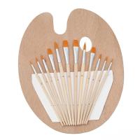 China Wooden Painting Palette Custom Artist Paint Palette Tray with Thumb Hole for sale