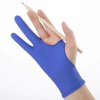 China Drawing Glove for Digital Drawing Tablet Smudge Guard Two-Finger Reduces Friction Good for Right and Left Hand for sale