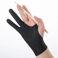 China Drawing Glove for Digital Drawing Tablet Smudge Guard Two-Finger Reduces Friction Good for Right and Left Hand for sale
