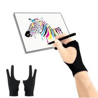 China Drawing Glove for Digital Drawing Tablet Smudge Guard Two-Finger Reduces Friction Good for Right and Left Hand for sale