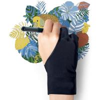 China Durable and Wear-resistant Black Digital Palm Rejection Drawing Glove 2 Pack for sale