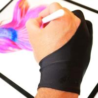 China Durable and Wear-resistant Black Digital Palm Rejection Drawing Glove 2 Pack for sale