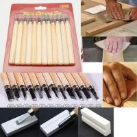 China Wood Carving Chisels Manual Sharpener Tools Set for Woodworking Engraving Stamp Pattern Carving Craft Projects for sale