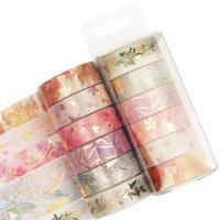 China Wholesale Flower Bronzing Tape Set DIY Hand Account Border Diary Notebook Decoration Masking Tape for sale