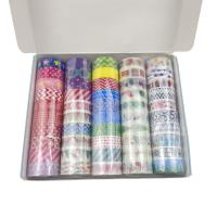 China Custom Print Colored Decorative Adhesive Paper Washi Tape Gift Box Set for DIY Crafts Gift Wrapping Scrapbooking Supplies for sale