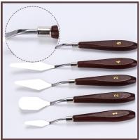 China 6Pcs/set Plastic Mixing Art Oil Painting Palette Knife Spatula Decoration Tool Set Palette Knife for sale