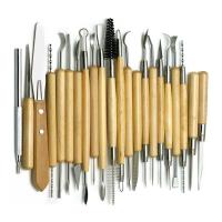 China Hot selling 30 pieces of clay sculpture tools simple wood multifunctional combination polymer clay tool set for sale