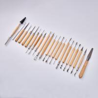China 22 Pcs Set Artistic Wooden Clay Tools Carving Modeling Pottery Tools Polymer Clay Tools for sale