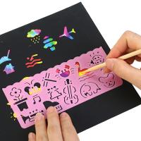China Magic Scratch Off Paper Children Art Crafts Set Black Scratch Sheets Notes Cards for Birthday Party Christmas Gift for sale