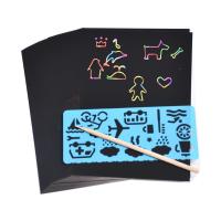 China Zhejiang Factory Custom Cheap Price Scratching Paper Black Rainbow Golden Scratch Off Paper with Tool Set for sale