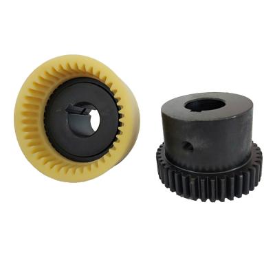 China Plastic Nylon Curved Tooth Sleeve Flexible Gear Coupling Noise Filtering for sale
