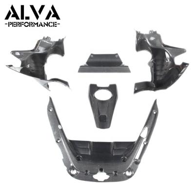 China SF90 Stradale PHEV Engine Cover Dry Carbon Fiber 5 PCS Set Superior Engine Parts Compatible with Ferrari SF90 Series for sale
