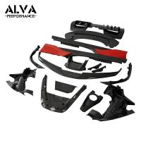 China 2019 Ferrari SF90 OEM Type Dry Carbon Fiber Body Kits Front Lip Side Skirts Rear Diffuser Rear Spoiler Rear Wing Package for sale