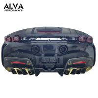 China 2019 Ferrari SF90 OEM Type Dry Carbon Fiber Body Kits Front Lip Side Skirts Rear Diffuser Rear Spoiler Rear Wing Package for sale