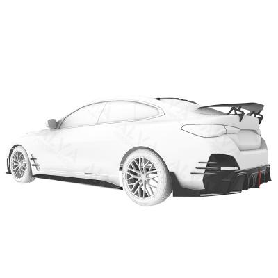China Excellent Fitment MiW Design Rear Bumper Diffuser Dry Carbon Fiber Aero Body Kits Lightweight Performance BMW I4 for sale