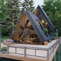 China Waterproof Triangular Steel Structure House, Prefab Modular Steel Villa for Apartment & Residential Living for sale