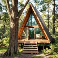 China Custom Modern Triangular Prefab House, Lightweight Steel Structure Modular Building with Luxury Interior & Innovative Design for sale