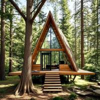 China Modern Minimalist Prefab Triangle Houses High Quality Wood Materials Factory Supply Hot Sale Steel Structure for sale