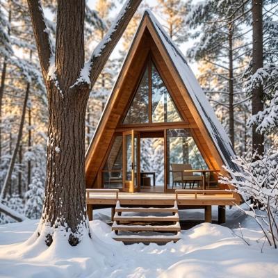 China Innovative All-Season Modular Wooden House, Comfortable Steel Structure Prefab Building with Modern Architectural Design for sale